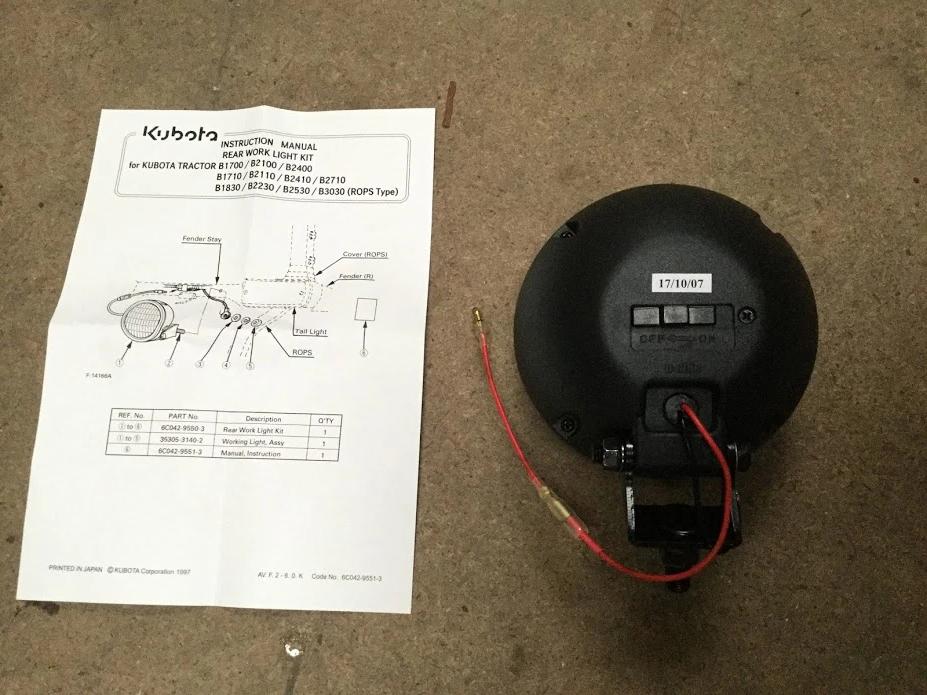 Kubota Tractor Working Light Kit for ROPS with Switch ( 6C042-95501 ...